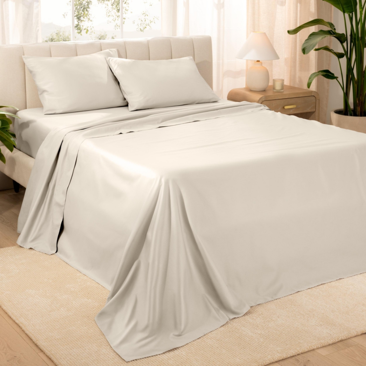Click here for Bare Home Sateen Sheet Set - French beige prices