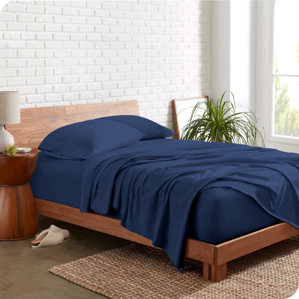 Click here for Bare Home Organic Jersey Sheet Set - Dark blue prices