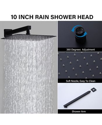 Simplie Fun 10 Inch Wall Mounted Rainfall Shower Head System Shower ...