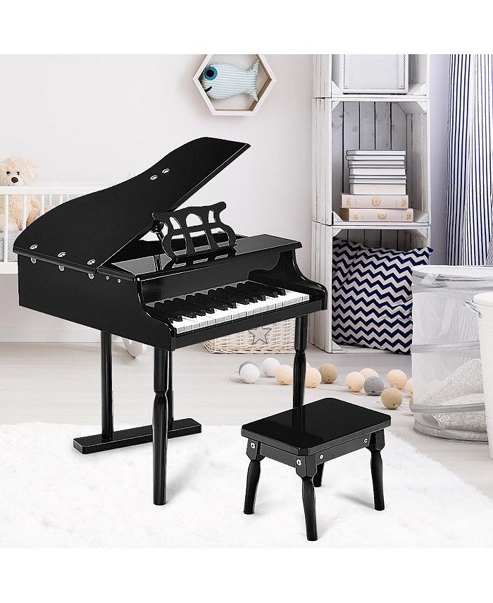 SUGIFT 30-Key Kids Piano Keyboard Toy with Bench Piano Lid and Music ...