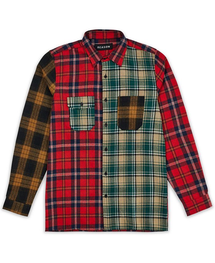 Reason Men's Split Flannel Long Sleeves Shirt - Macy's