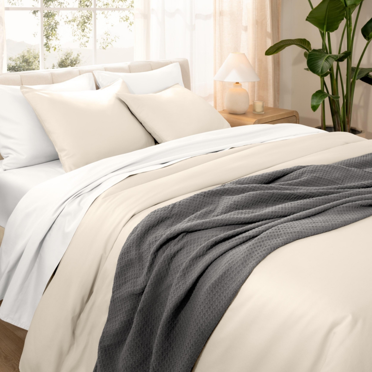 Click here for Bare Home Organic Cotton Sateen Duvet Cover Set Ki... prices