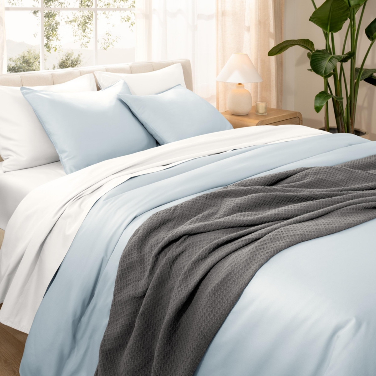 Click here for Bare Home Organic Cotton Sateen Duvet Cover Set Ki... prices