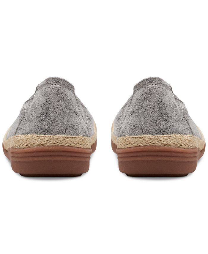 Clarks Women's Elaina Rae Textured Jute-Trim Flats - Macy's