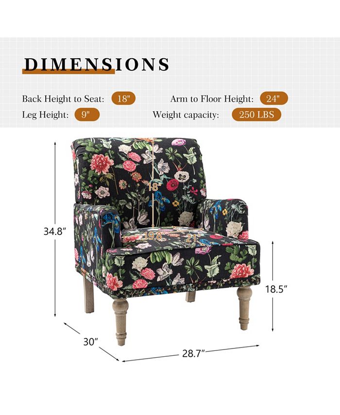 Hulala Home Montross Traditional Wooden Upholstered Armchair with ...