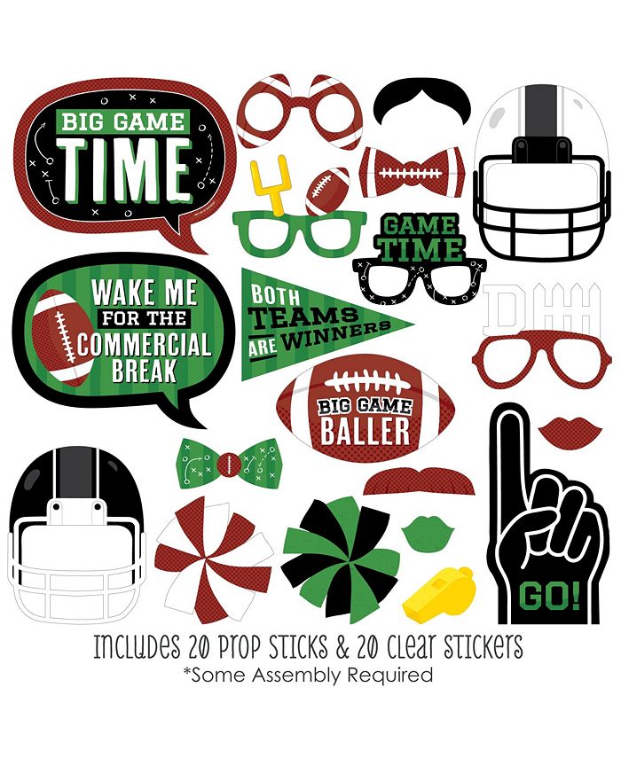 Big Dot of Happiness The Big Game - Football Party Photo Booth Props ...