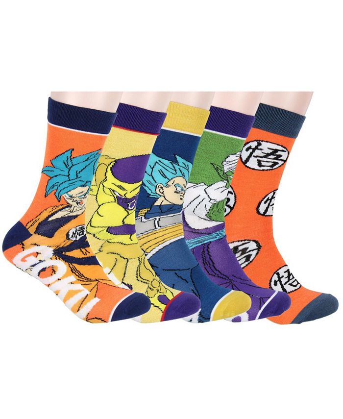 Dragon Ball Z Character Socks Goku Vegeta Frieza Piccolo 5 Pack Adult ...