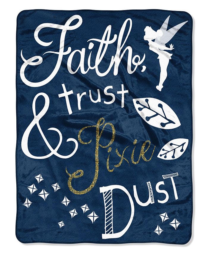 Disney Tinkerbell Faith, Trust And Pixie Dust Fleece Super Plush Throw ...