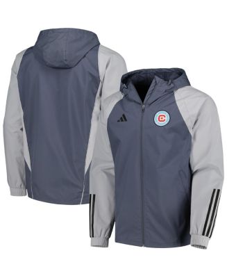 Men's adidas Charcoal Chicago Fire All-Weather Raglan Hoodie Full-Zip ...