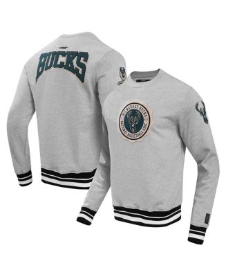 Pro Standard Men's Heather Gray Milwaukee Bucks Crest Emblem Pullover ...