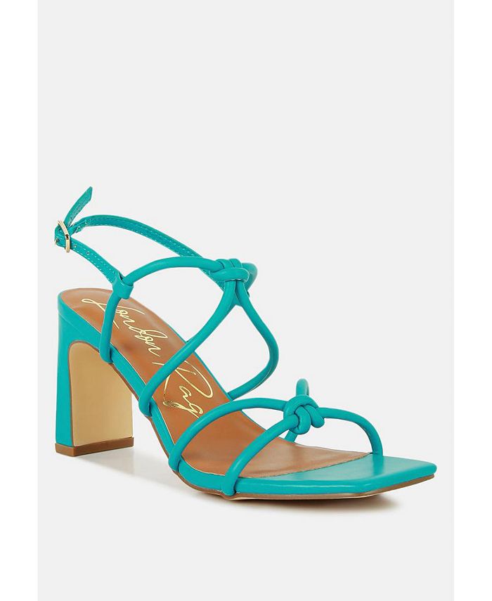 London Rag Kralor Knotted Strap Italian Block Heel Sandals - Macy's