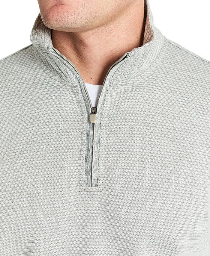Kenneth Cole Men's Stretch Textured-Knit Quarter-Zip Performance ...