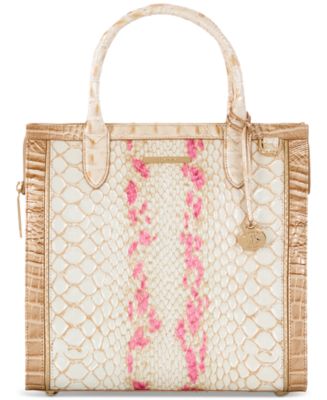 Brahmin Caroline Apricot Rose Valentia Medium Leather Satchel - Macy's