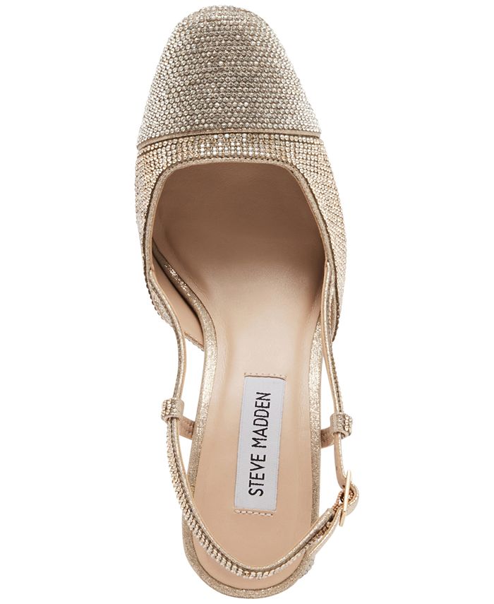 Steve Madden Women's Becka-R Embellished Cap-Toe Slingback Pumps - Macy's