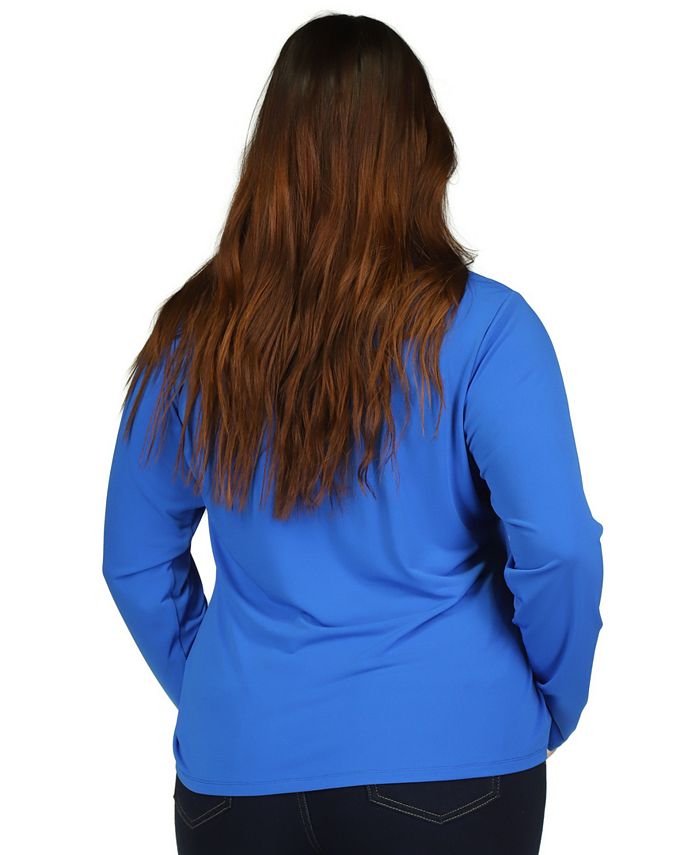 Michael Kors Plus Size Chain-Neck Long-Sleeve Top - Macy's