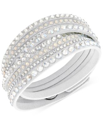 Swarovski White Slake Deluxe Crystal Stud Wrap Bracelet Macy s