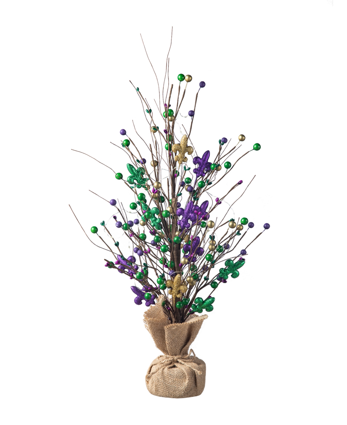 Click here for Glitzhome 21 H Lighted Mardi Gras Fleur-De-Lis Ber... prices