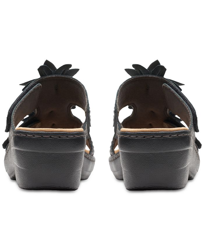 Clarks Merliah Raelyn Flower-Detail Wedge Heel Platform Sandals - Macy's