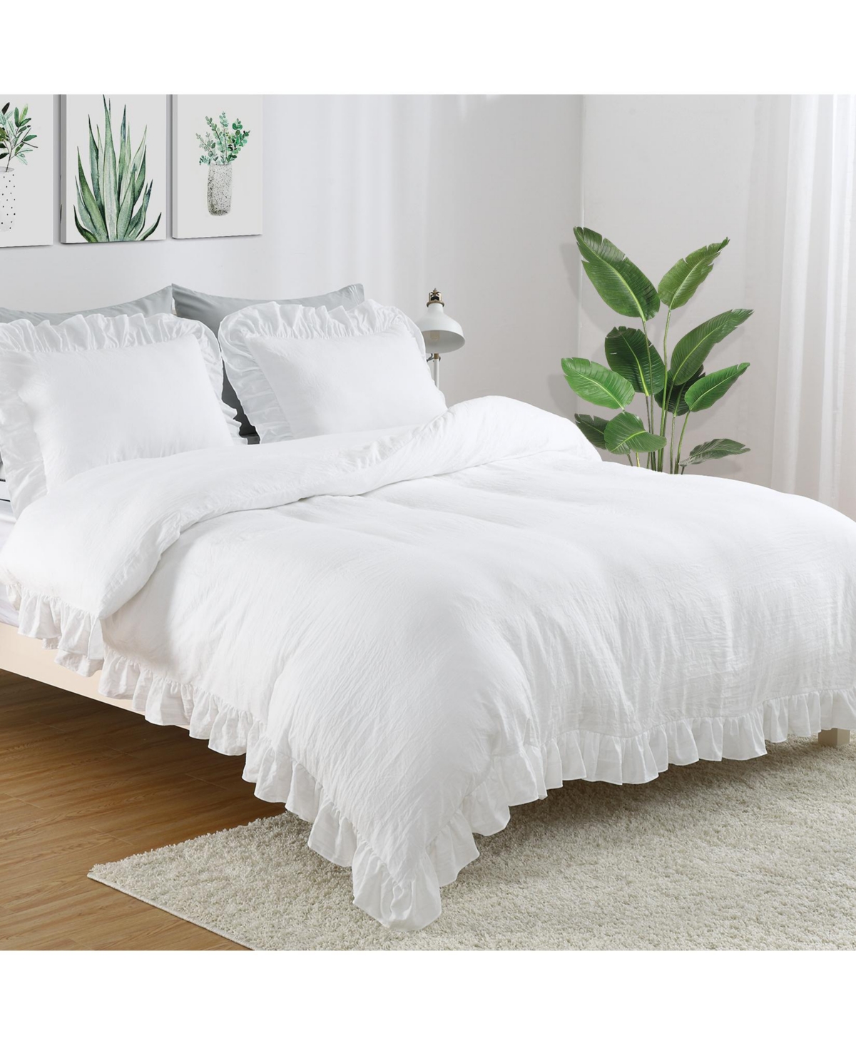 Click here for Soft Washed Microfiber Ruffle Duvet Cover Set  Kin... prices