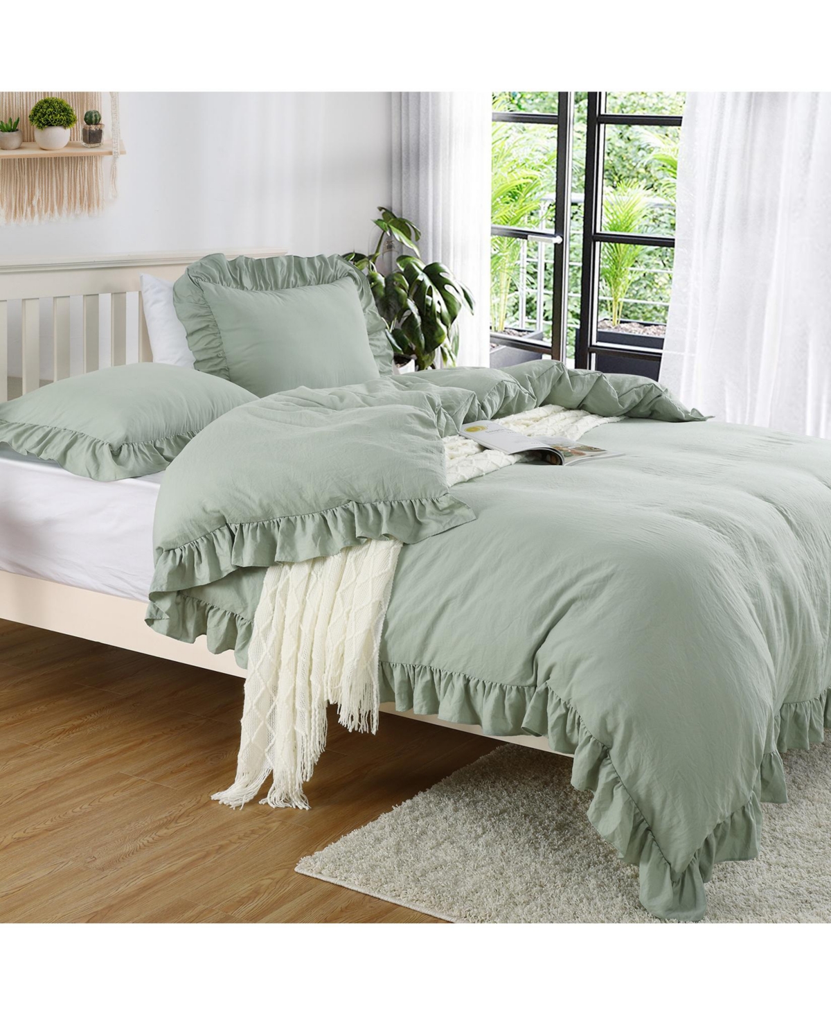 Click here for Soft Washed Microfiber Ruffle Duvet Cover Set  Kin... prices