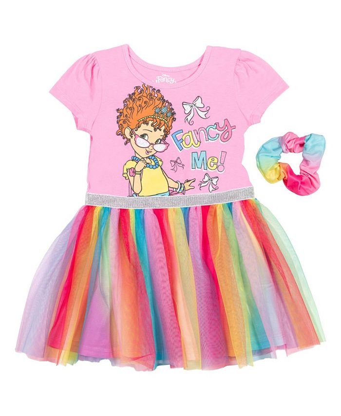 Disney Fancy Nancy Girls Short Sleeve Tutu Dress Scrunchy Set Toddler ...