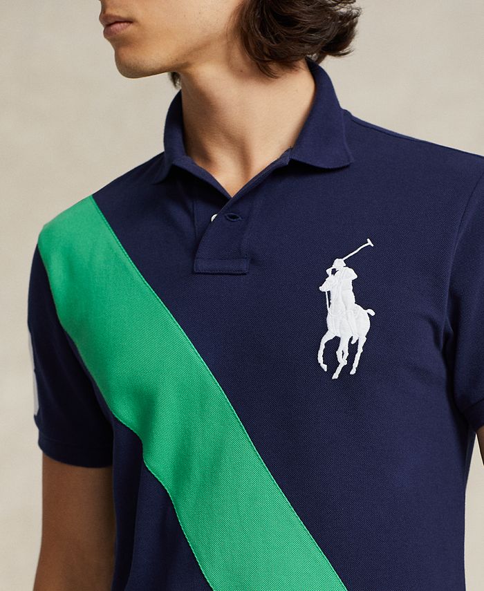 Polo Ralph Lauren Men's Custom Slim Fit Big Pony Mesh Polo Shirt - Macy's