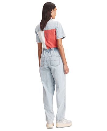 Tommy Jeans Women's Denim Flag Boiler Jumpsuit - Macy's