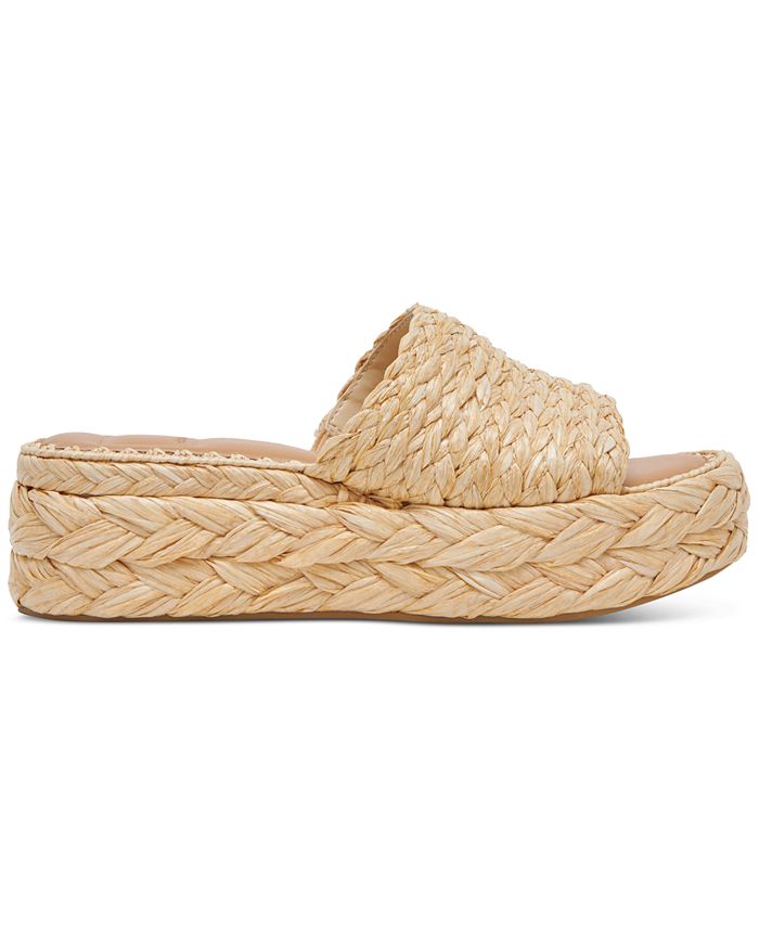 Dolce Vita Women's Chavi Raffia Flatform Slide Sandals - Macy's