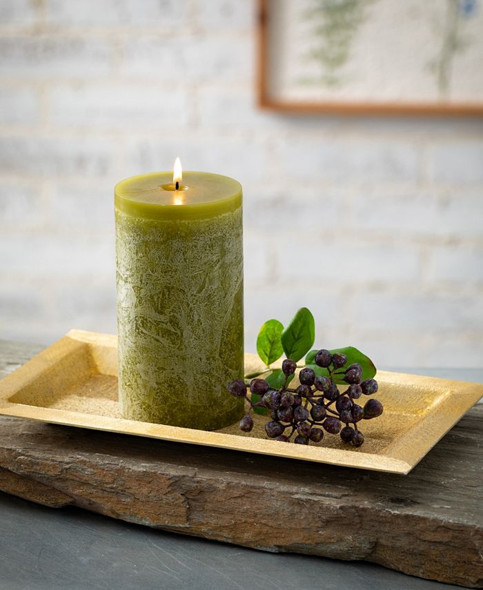 Vance Kitira 6" Timber Pillar Candle - Macy's