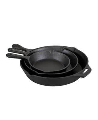 Stan sport Pre-Seasoned Cast Iron Frying Pans - 3 Piece Set - Macy's