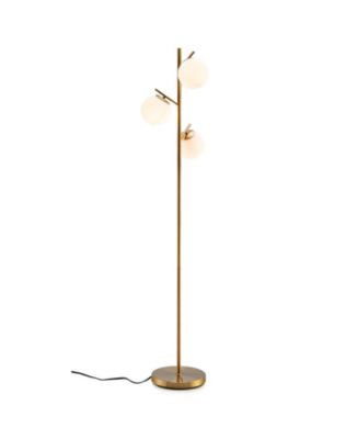 3-Globe Floor Lamp With Foot Switch And Bulb Bases - Golden - Macy's