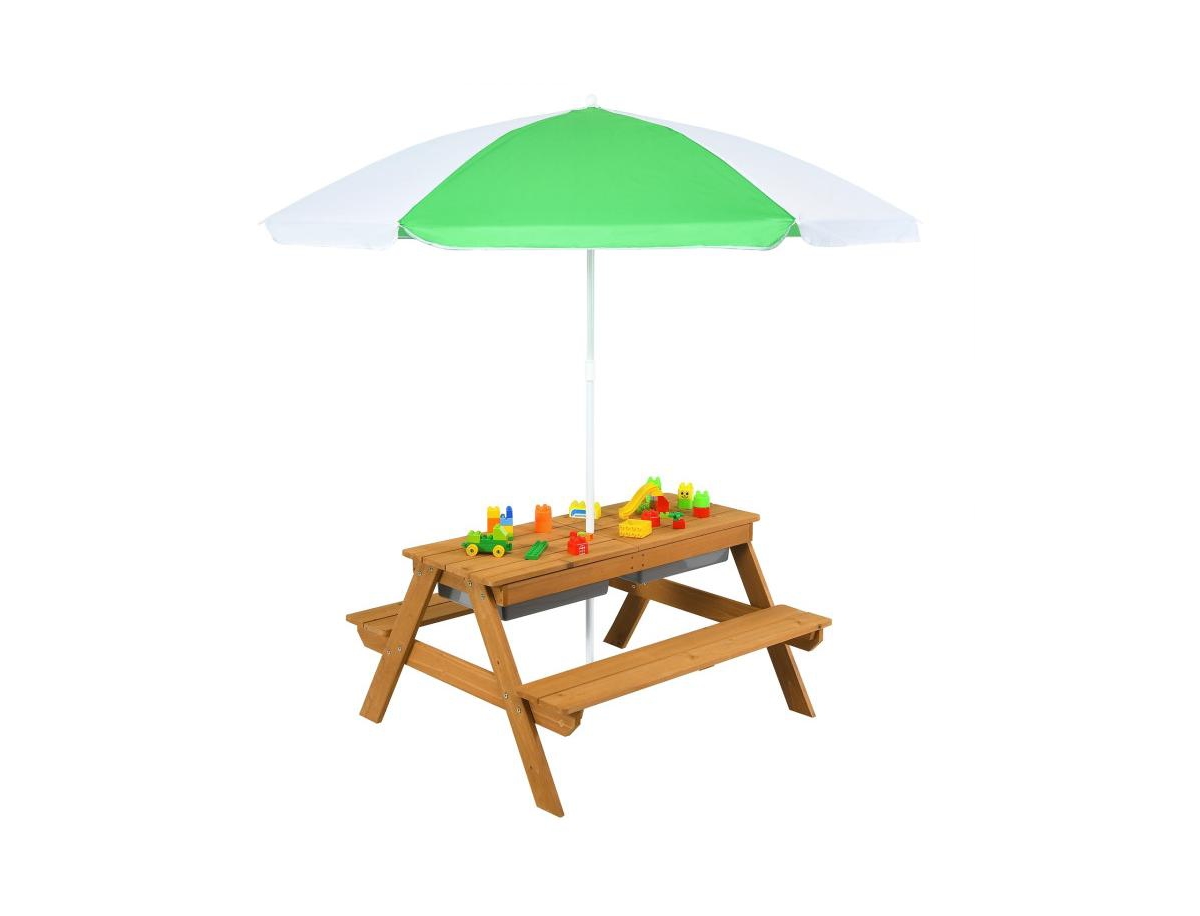 Click here for 3-in-1 Kids Outdoor Picnic Water Sand Table with U... prices