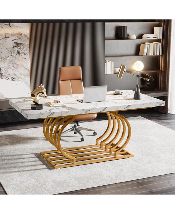 Tribesigns Tribe signs 63" Modern Office Desk, Executive Desk, Large ...
