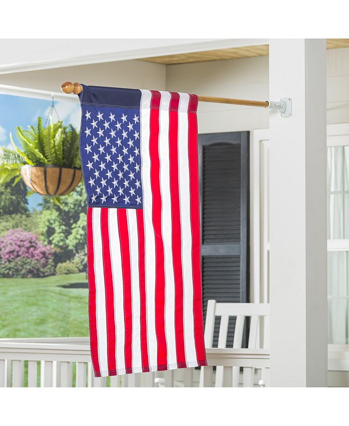 Evergreen White Painted Aluminum Adjustable Flag Pole Bracket Flag Pole ...