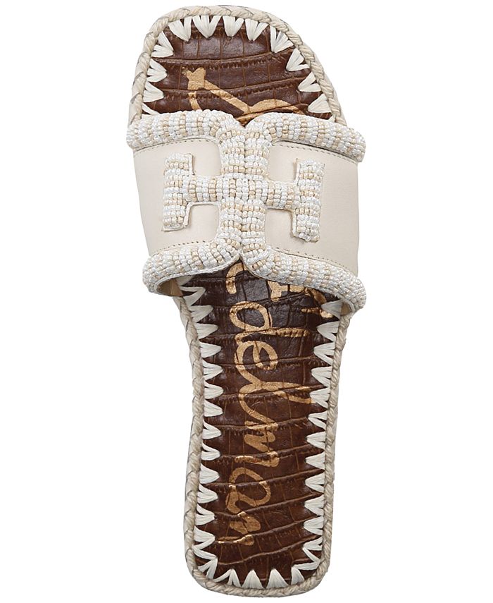 Sam Edelman Women's Fitz Beaded Slide Flat Sandals - Macy's