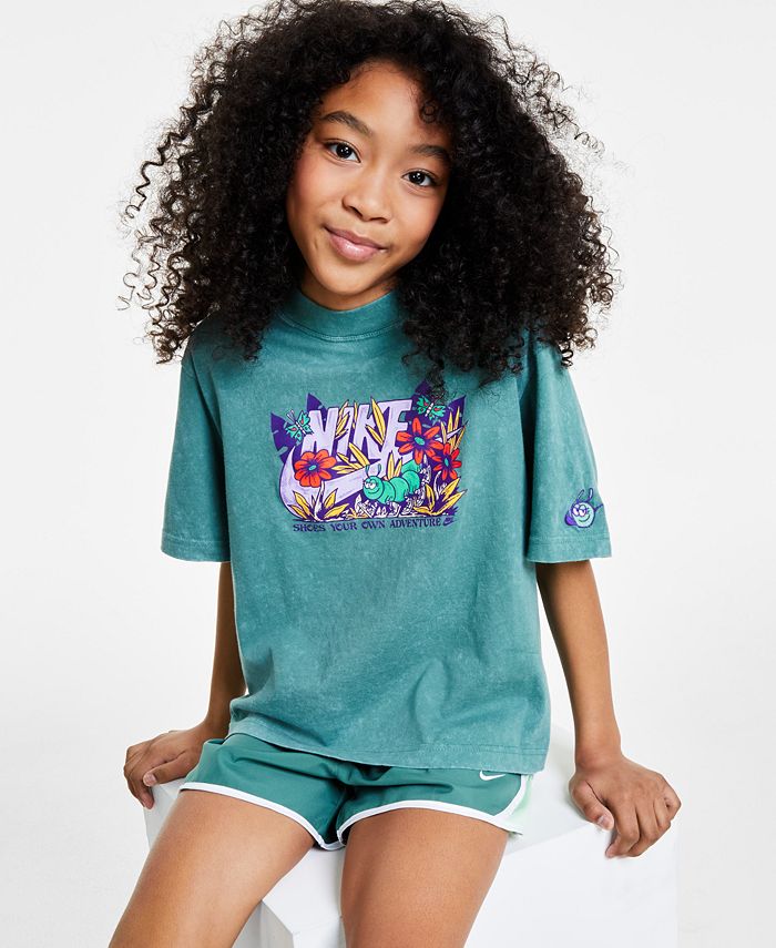Nike Big Girls Sportswear Graphic-Print Cotton T-Shirt - Macy's