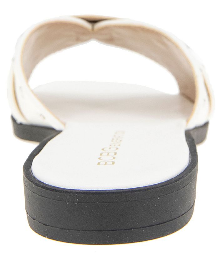 BCBGeneration Women's Lucca Studded Slide Flat Sandals - Macy's
