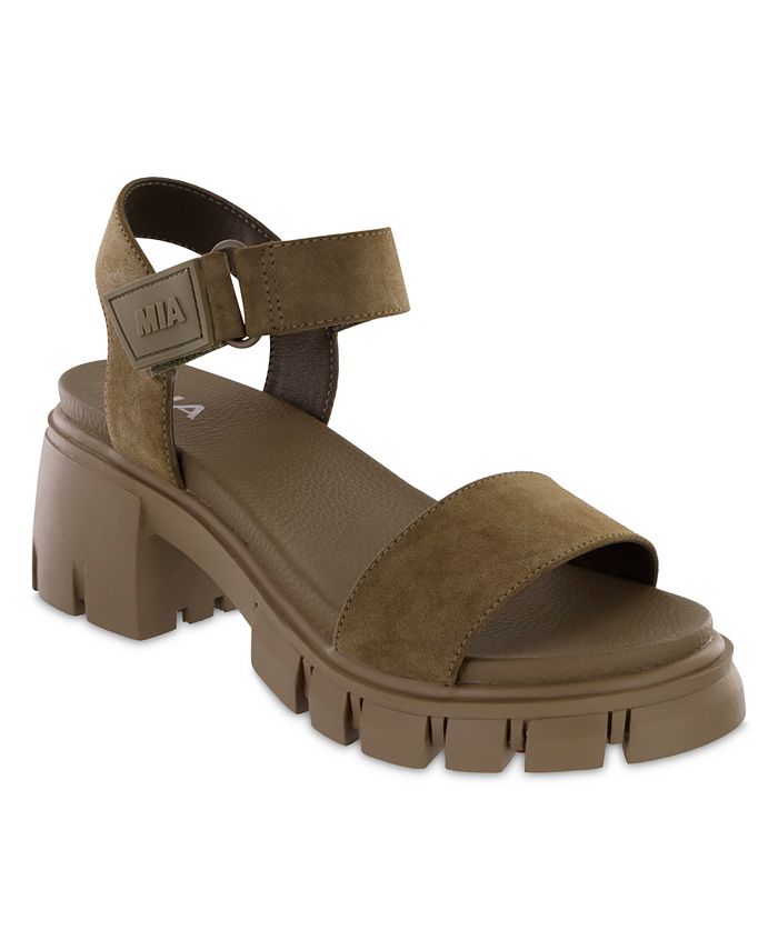 MIA Women's Skyler Heeled Lug Sole Sandals - Macy's