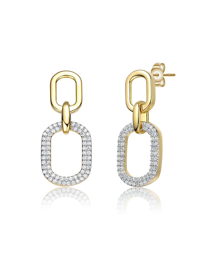 Rachel Glauber 14k Yellow Gold Plated With Cubic Zirconia Pave