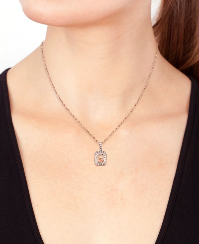 Effy Collection Effy® Morganite 1 1 5 Ct T W And Diamond 1 4 Ct T W