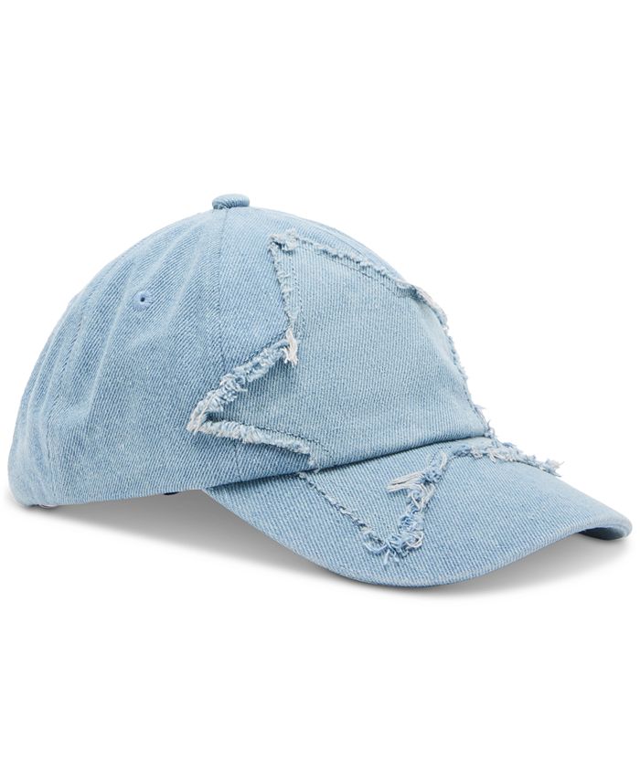 Steve Madden Women's Distressed Denim Baseball Cap - Macy's