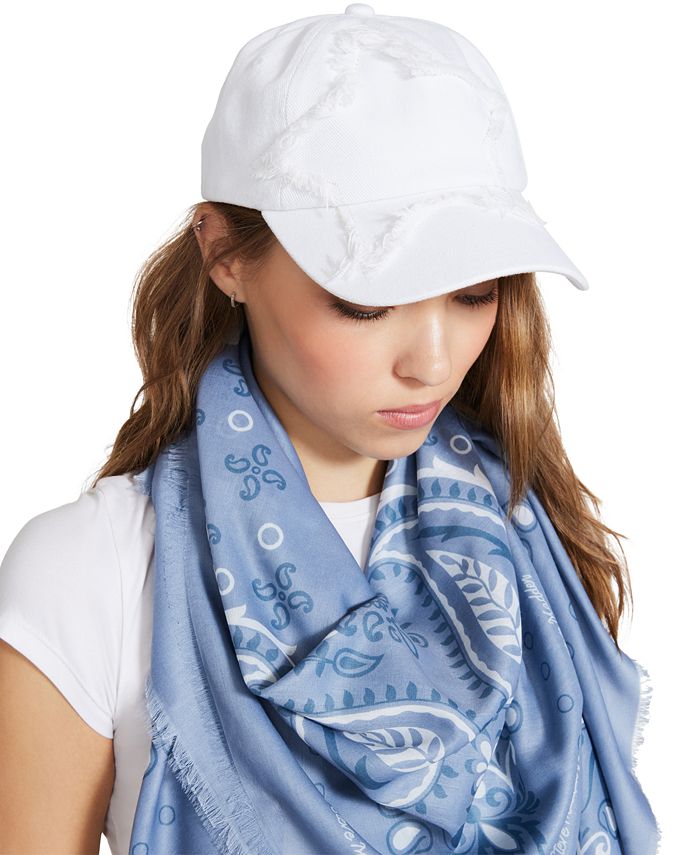 Steve Madden Women's Distressed Denim Baseball Cap - Macy's