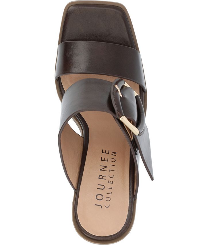 Journee Collection Women's Junie Double Strap Buckle Block Heel Sandals ...