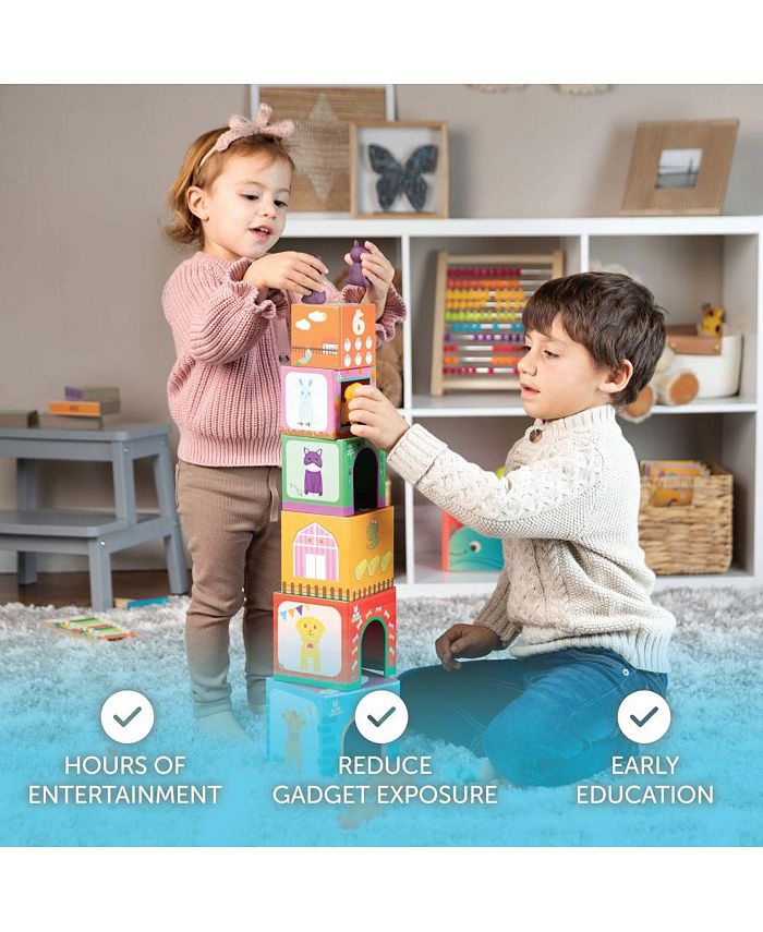 Play Brainy Farm Animal Stacking Toy (12 Pc) - Macy's