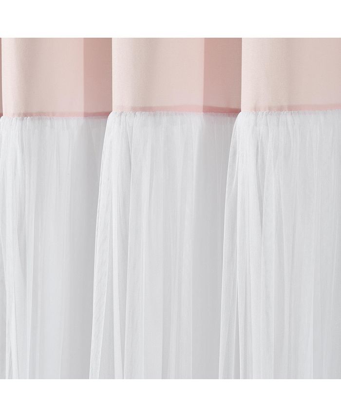 Lush Decor Tulle Skirt Color block Window Curtain Panels Blush/White ...