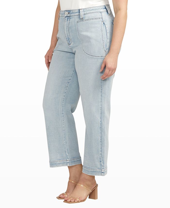 JAG Plus Size Sophia High Rise Wide Leg Cropped Jeans - Macy's