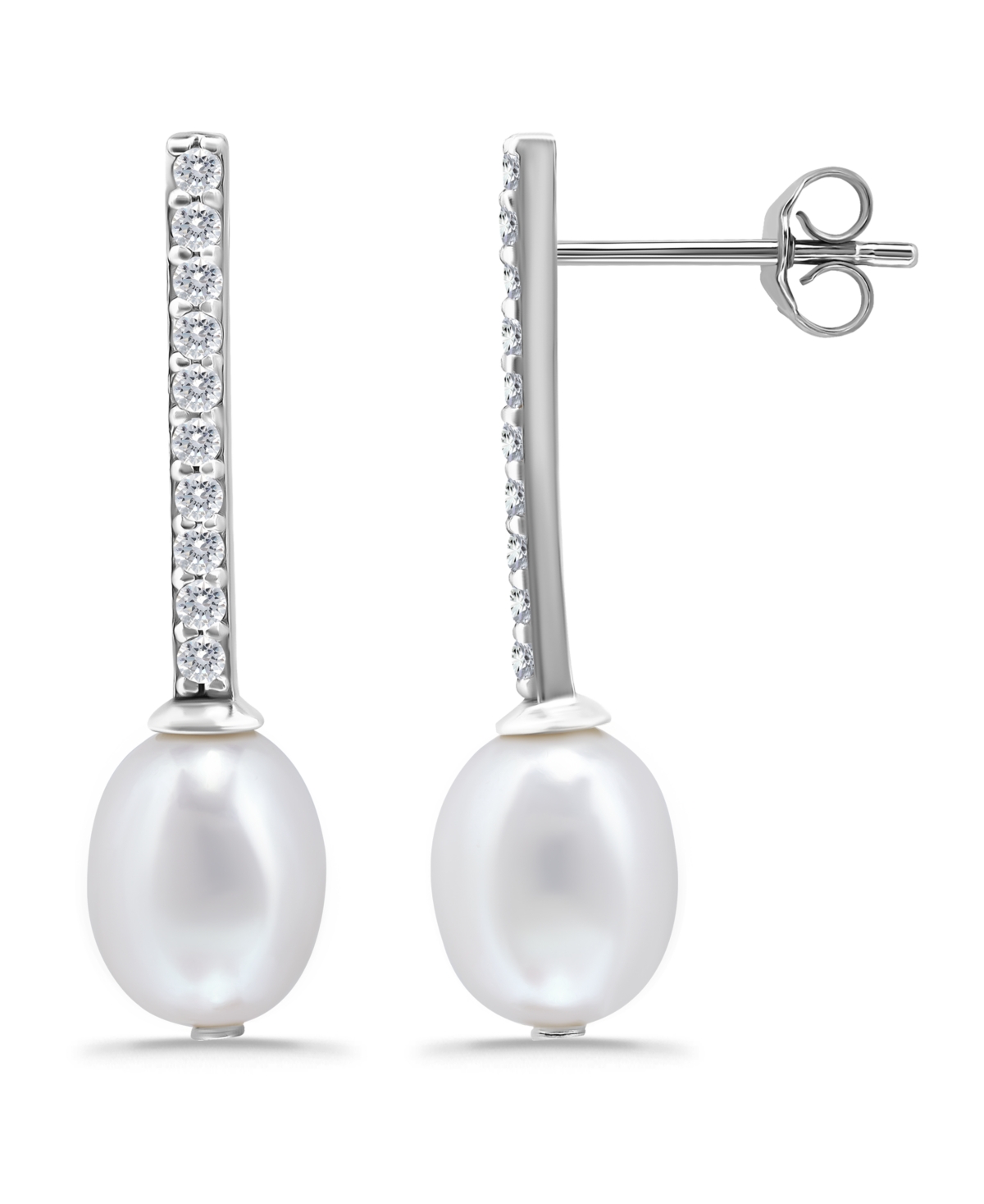 Click here for Macys White Cultured Pearl and Cubic Zirconia Bar... prices