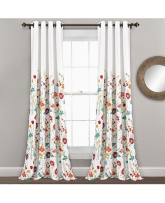 Clarissa Floral Light Filtering Window Curtain Panels - Macy's