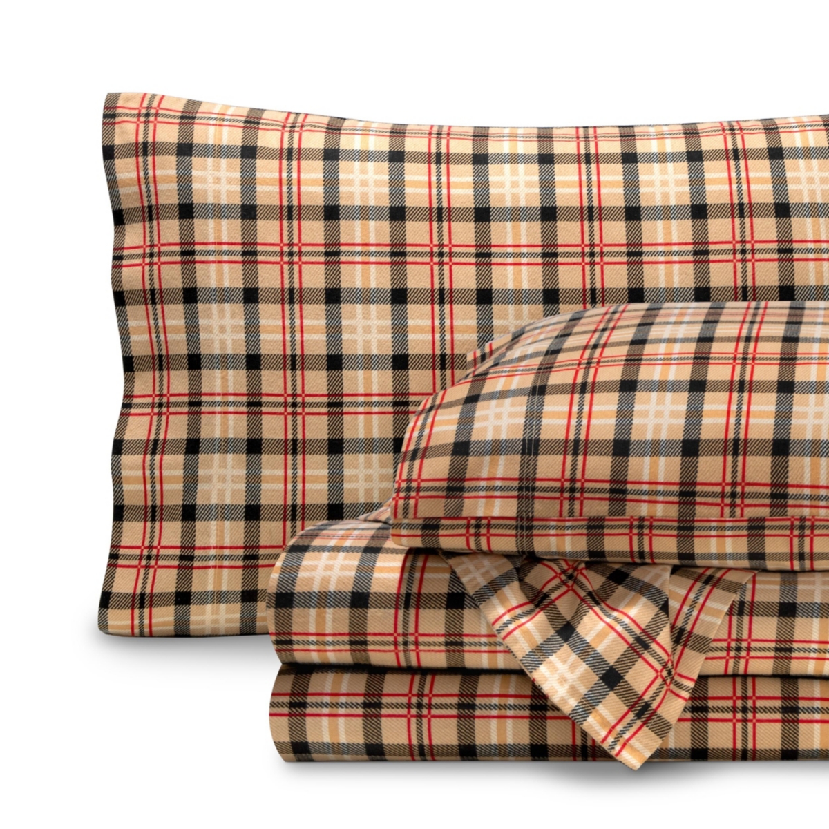 Click here for Bare Home Printed Cotton Flannel Sheet Set - Red l... prices