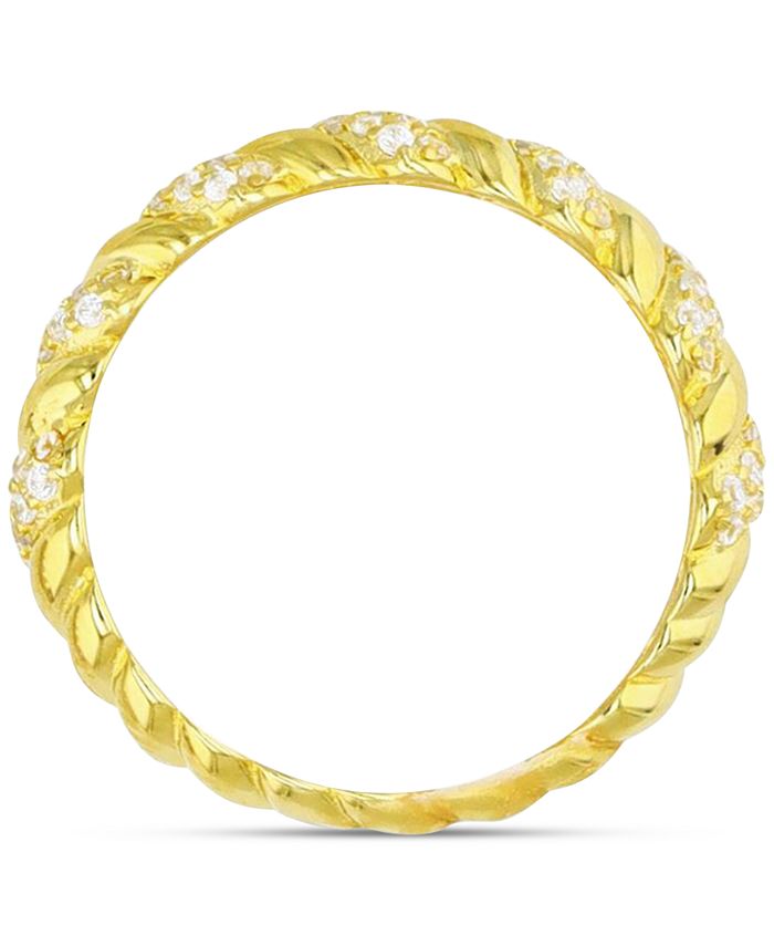 Macy's Cubic Zirconia Twist San Marcos Ring in 14k Gold-Plated Sterling ...